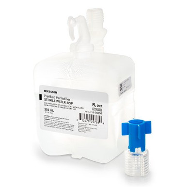 McKesson Humidifier Bottle with Adapter 350 mL Sterile Water Universal