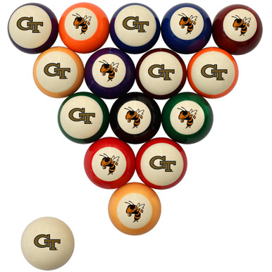 Georgia Tech Yellow Jackets Billiard Ball Set - Standard Colors ...