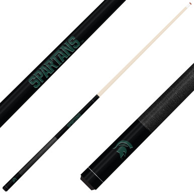 Michigan State Spartans Engraved Black Pool Cue - Green | CueSight.com