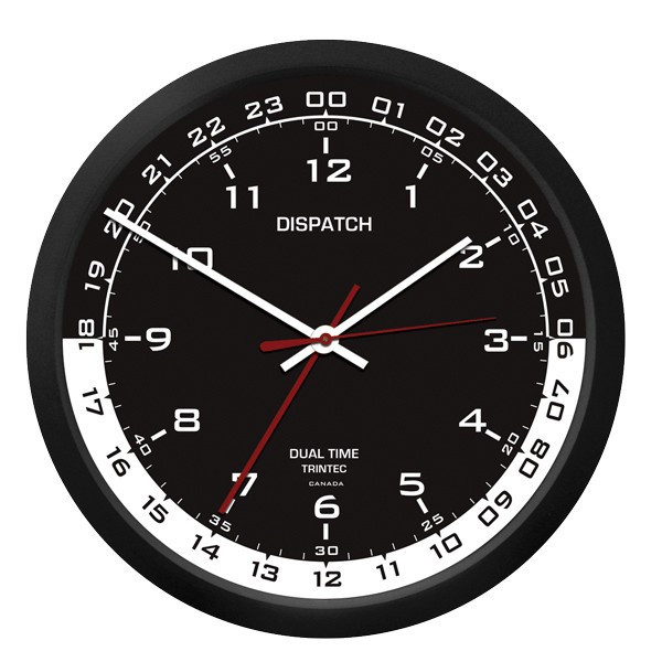 10" Dispatch Dual Time Clock (Zulu) - Black Inner - Pilot Stuff Online