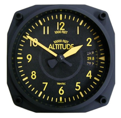 6" Vintage Altimeter Clock - Pilot Stuff Online