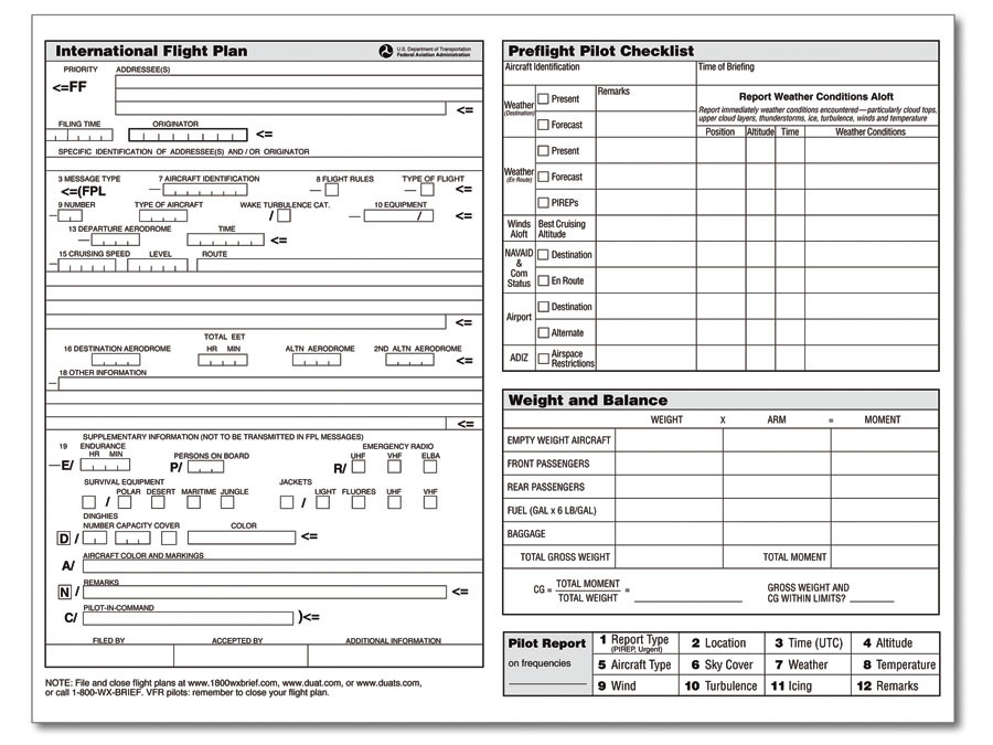 ASA Flight Planner Pad - Pilot Stuff Online