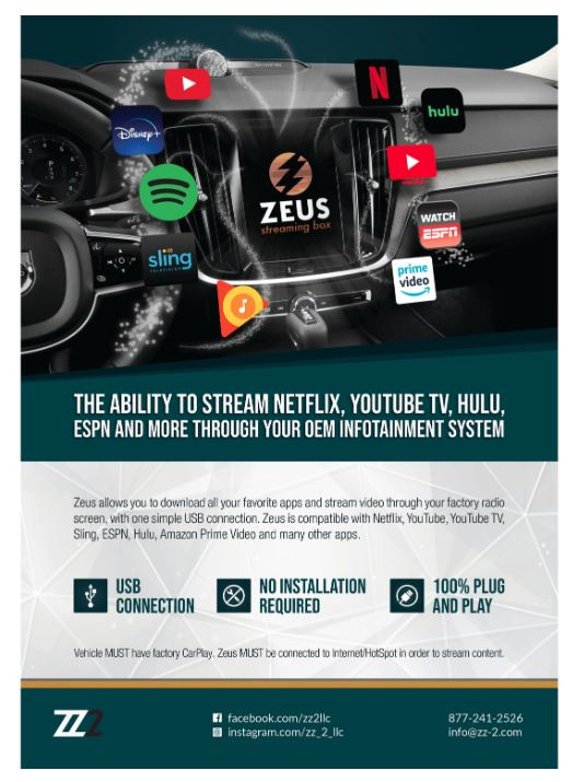 ZZ2 ZEUS+ Video Streaming Interface for Vehicles with Factory CarPlay ...