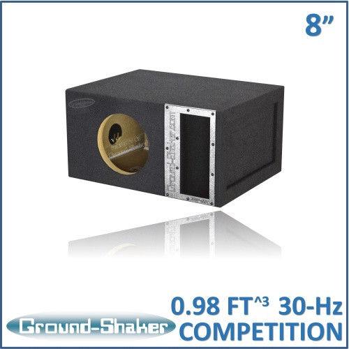 Ground Shaker 30HZ18B Black 8" Single Competition Ported Sub Box ...