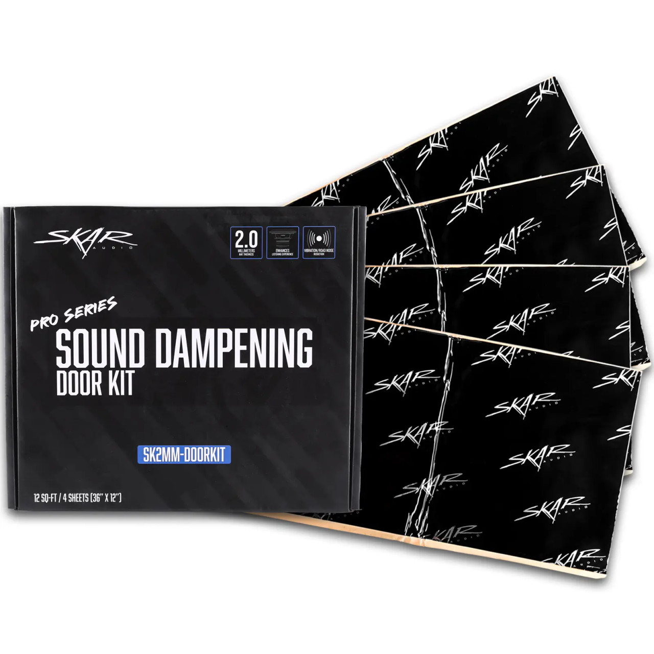 Skar Audio SK2MM-DOORKIT Automotive Sound Deadening Door Kit - 4 Sheets ...
