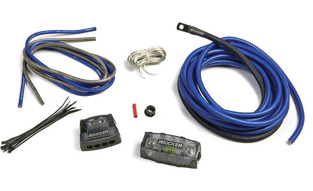Kicker PKD4 4-Gauge dual amplifier power wiring kit - Singh Electronics
