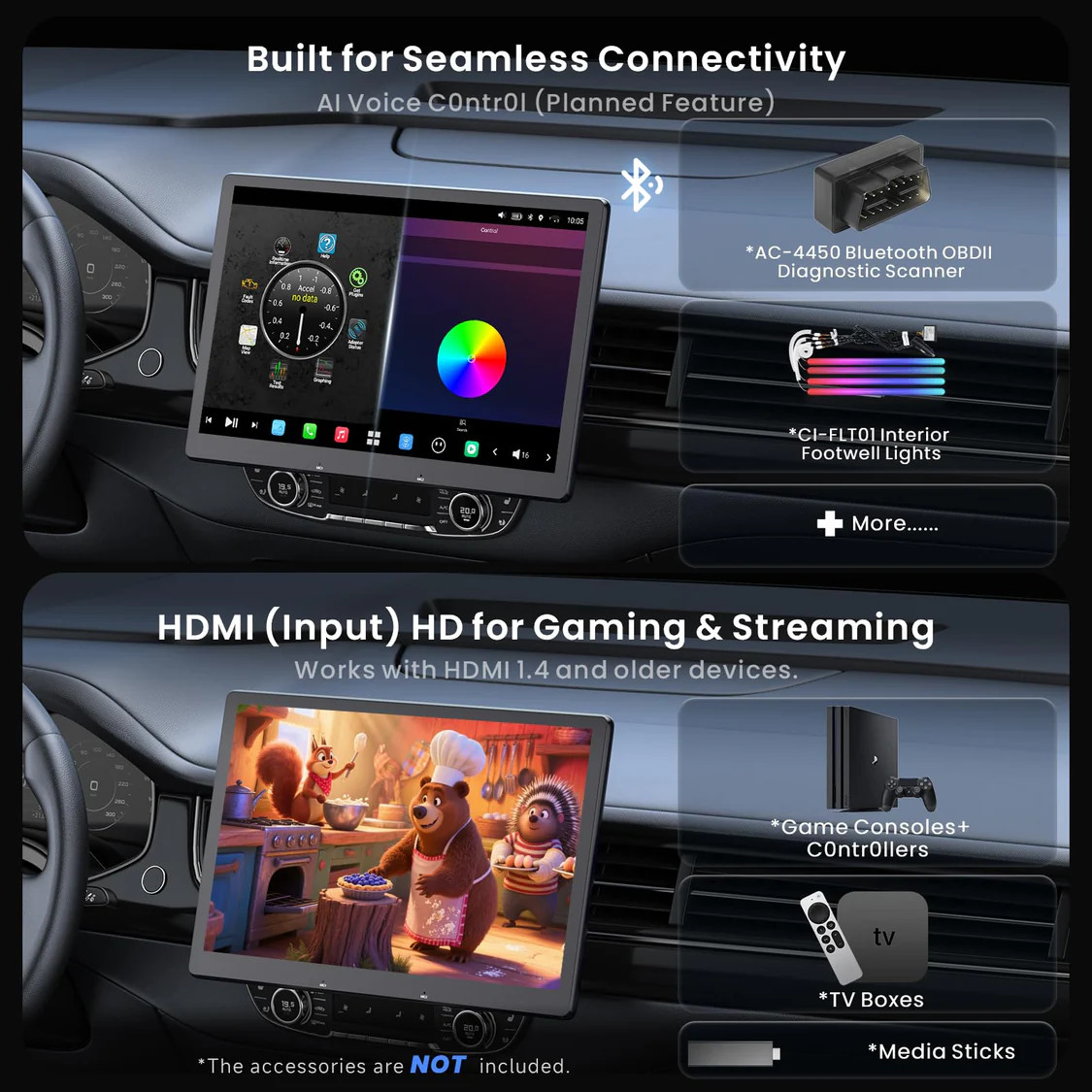 Atoto X10G129E 12.9" Floating Screen Head Unit with Wireless CarPlay ...