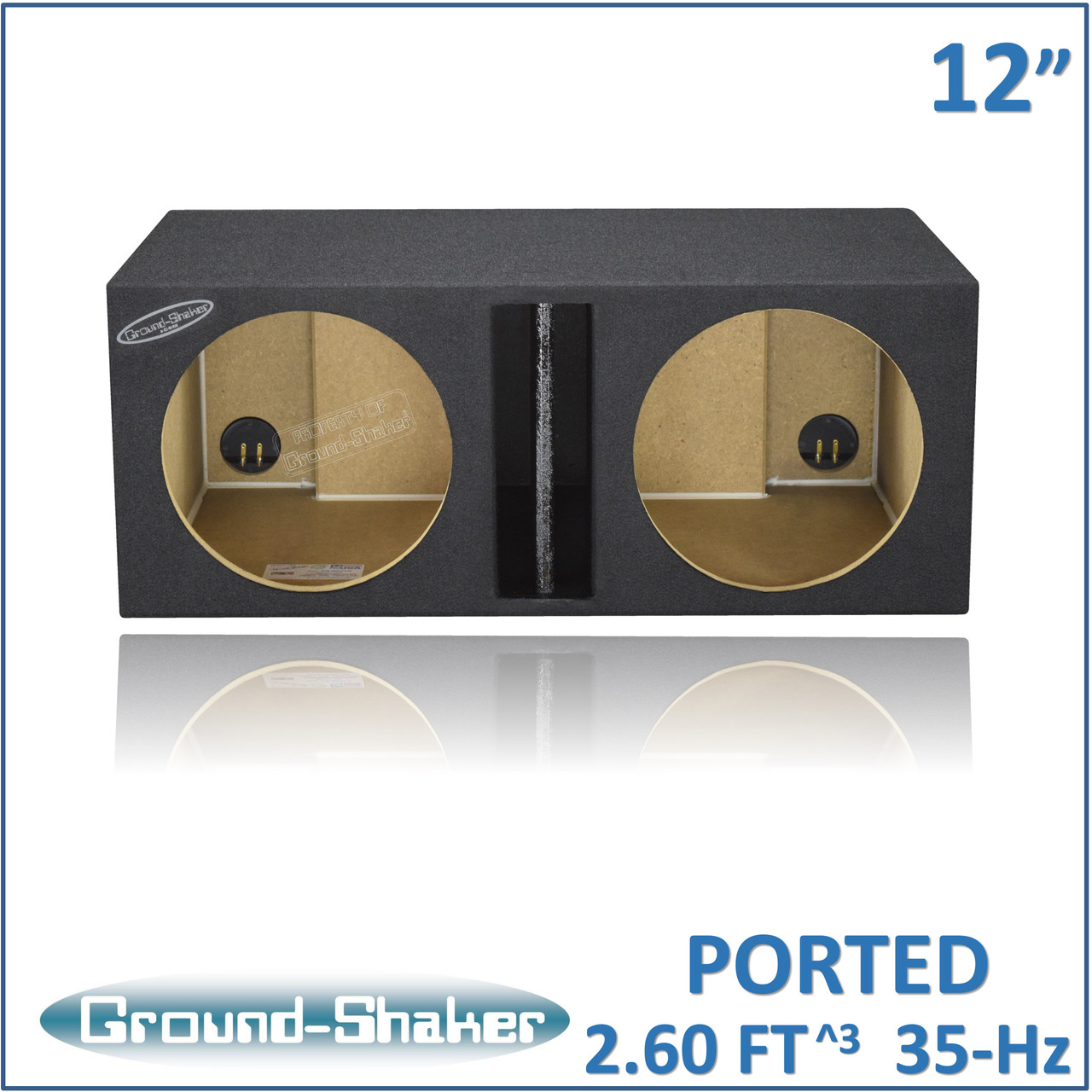 Ground Shaker NP212B Black 12" Dual Slot-Center Ported Sub Box - Singh ...