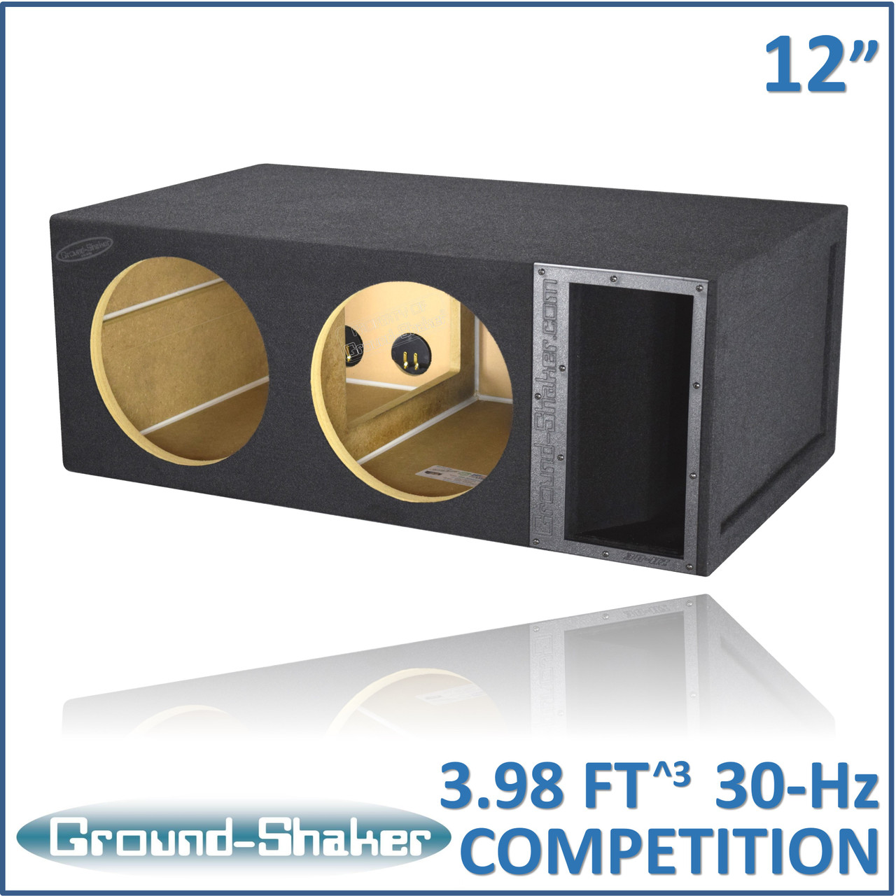 Ground Shaker 30HZ212B Black 12" Dual Competition Ported Sub Box ...