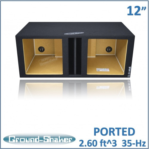 Ground Shaker NPKK212B Black 12" Dual Slot Center Ported Sub Box ...