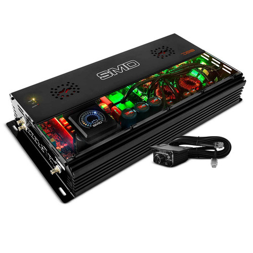 DS18 SMD-5000.1D 5000W RMS Monoblock Amplifier with Voltmeter and ...