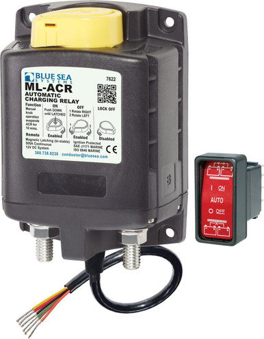 Blue Sea ML-ACR Automatic Charging Relay with Manual Control 12vDC 500A ...