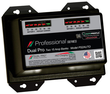 Dual Pro PS2AUTO Battery Charger, Auto Profile 2 Bank 30 Amps ...