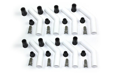 Ceramic Spark Plug Boot Kit 45-Deg 8pk White - Tactical Surplus USA