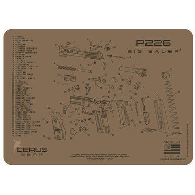 Sig Sauer P226 Schematic Handgun Promat - Coyote Tan - Tactical Surplus USA