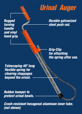Telescoping 48" Long Urinal Auger - Drain-Net Technologies