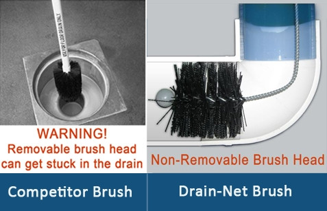 Heavy Duty Flexible Drain Cleaning Brush for 3" & 4" Drains with Splash ...