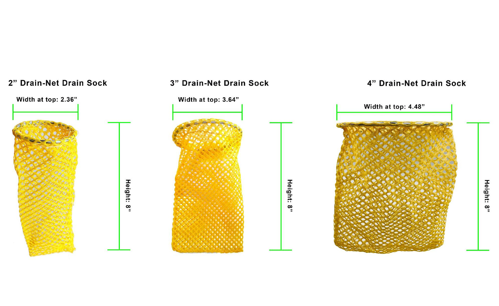 Yellow Disposable Drain Sock (20 pack) Bulk - for commercial drains