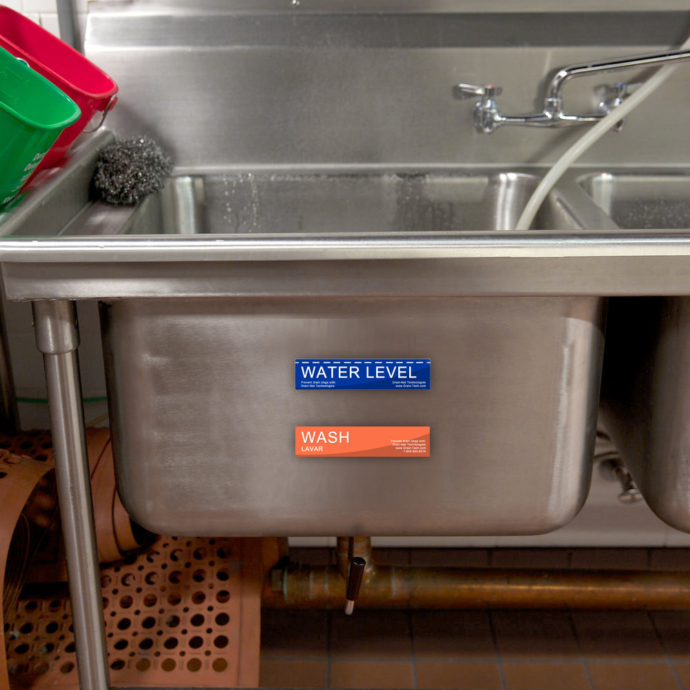 Compartment Sink Stickers - Wash, Rinse, Sanitize - Drain-Net Technologies