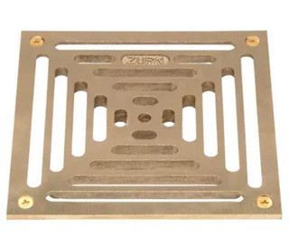 Zurn Square - 8" x 8" Floor Drain Cover, Brass - Drain-Net Technologies