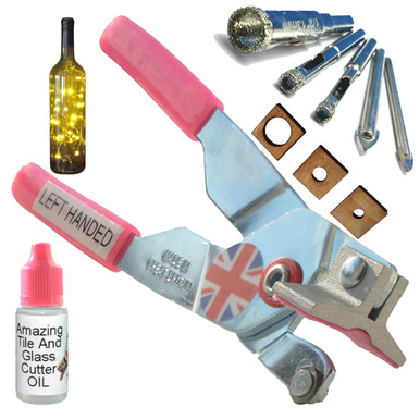 Left Handed Mirror Cutter Kit1 The Amazing Glass Cutter Made in UK Pink