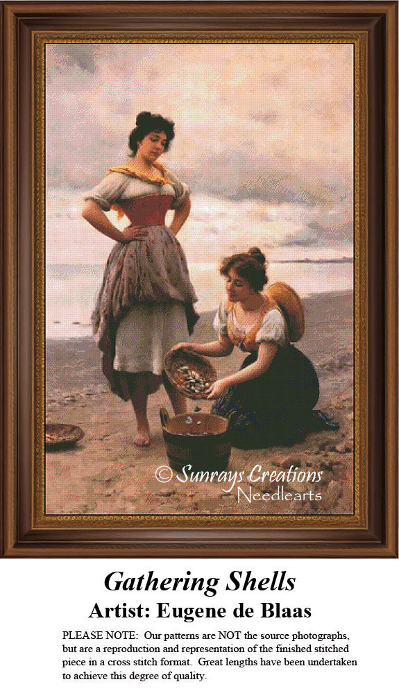 Women in Cross Stitch Patterns | Gathering Shells