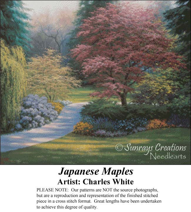 Charles White Cross Stitch Pattern | Japanese Maples