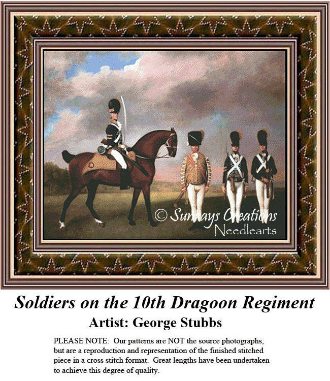 Fine Art Cross Stitch | Soldiers on the 10th Dragoon Regiment