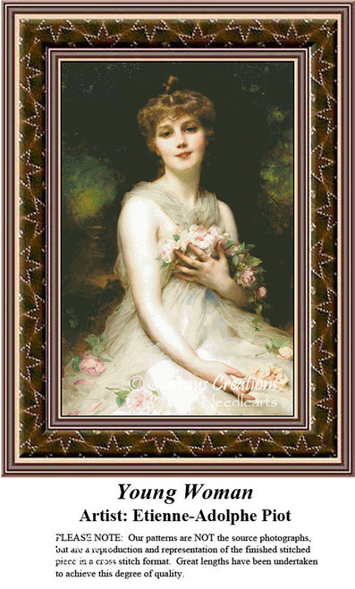 Fine Art Cross Stitch Pattern Woman At The Well