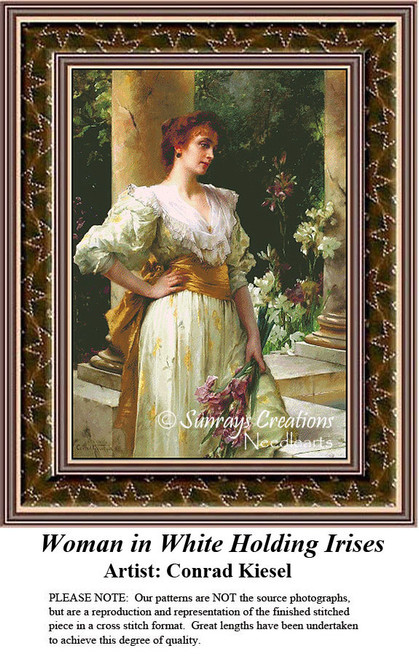 Fine Art Cross Stitch Pattern Woman At The Well