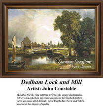 Fine Art Cross Stitch Pattern | Dedham Lock and Mill