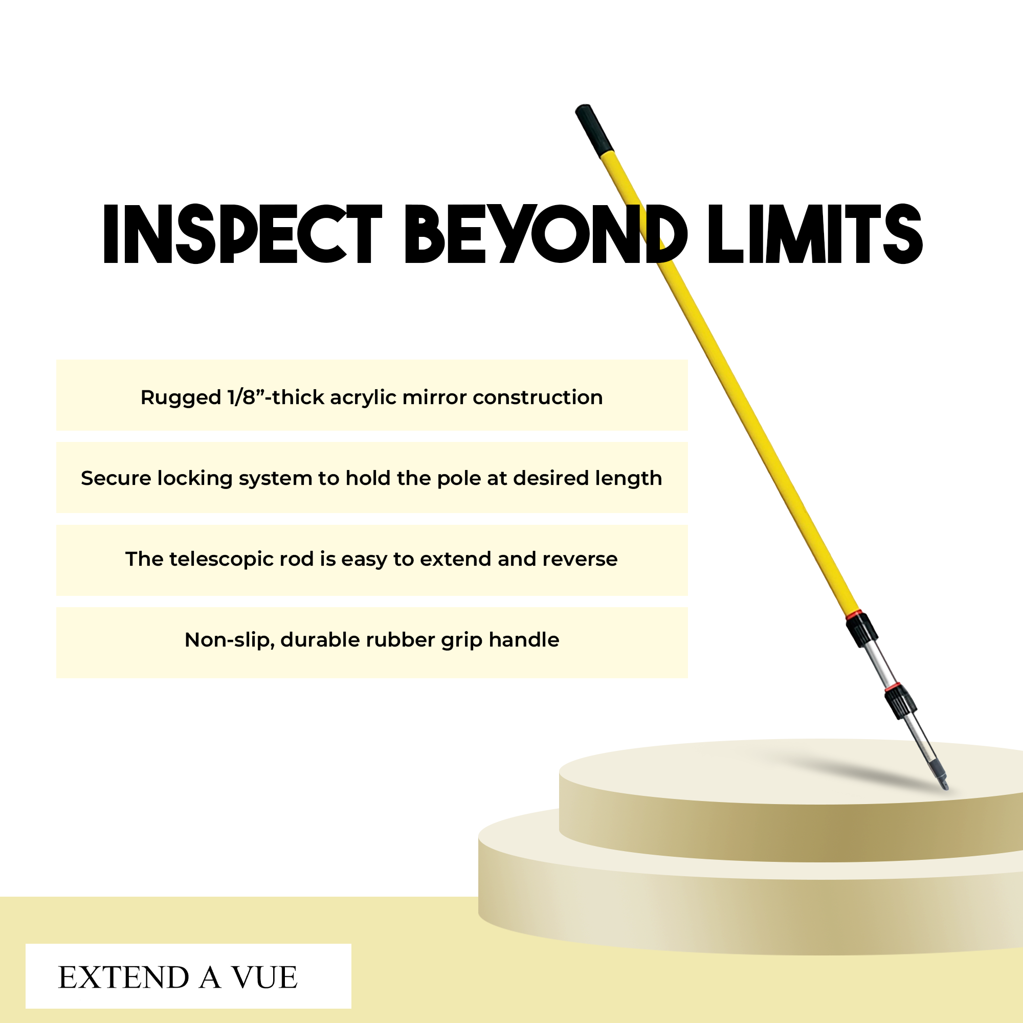 Inspection Mirror Telescoping Extend A Vue Heavy Duty