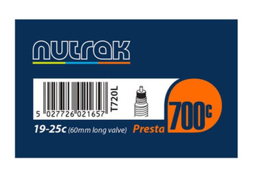 Nutrak 700 x 19 - 25C Presta 60 mm long valve inner tube | MTB Monster