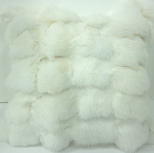 Fox Fur Pillow New real authentic genuine white sections - rrfurs
