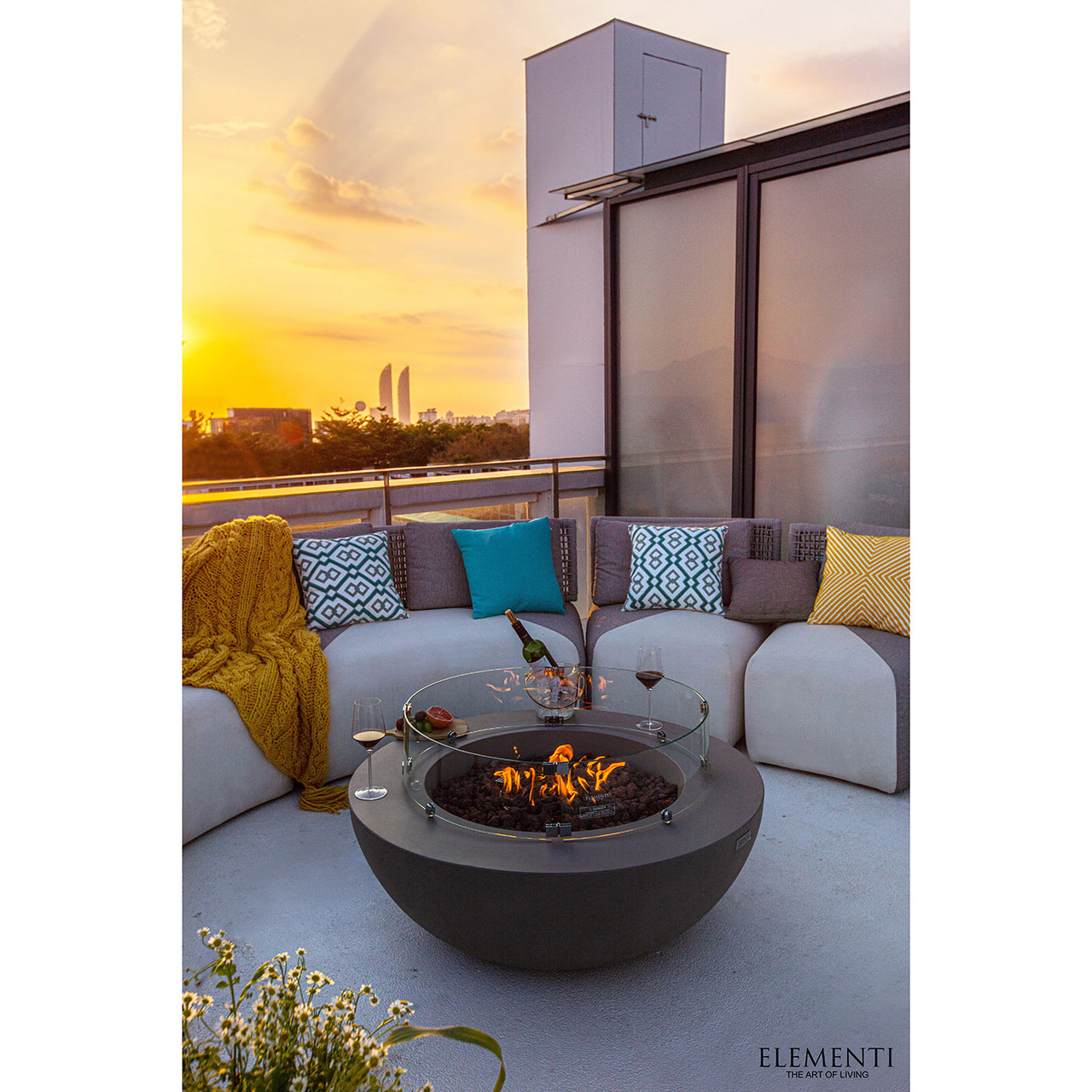 Elementi Lunar Fire Pit Bowl 42"