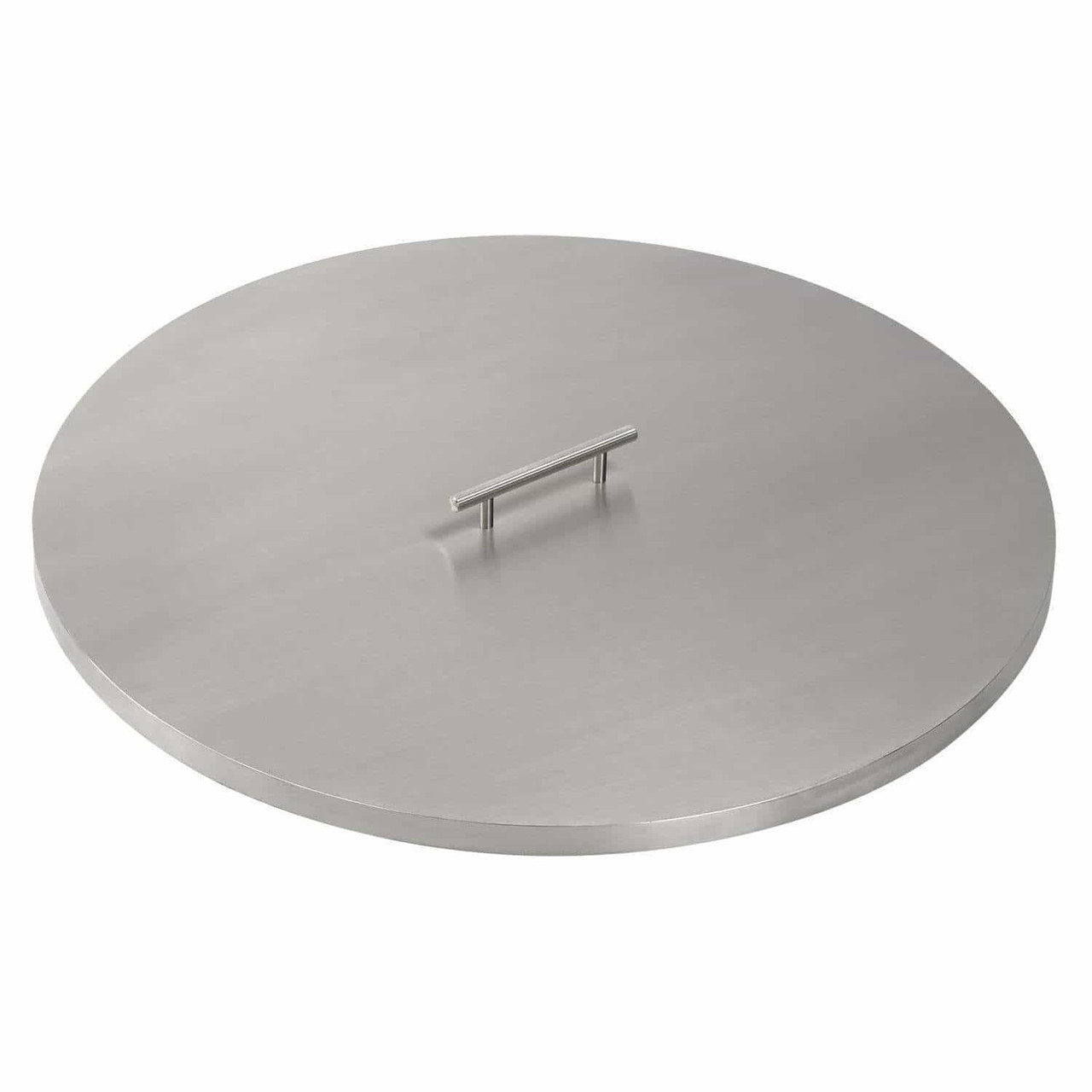 Round Fire Pit Pan Cover - Stainless Steel - AMS Fireplace