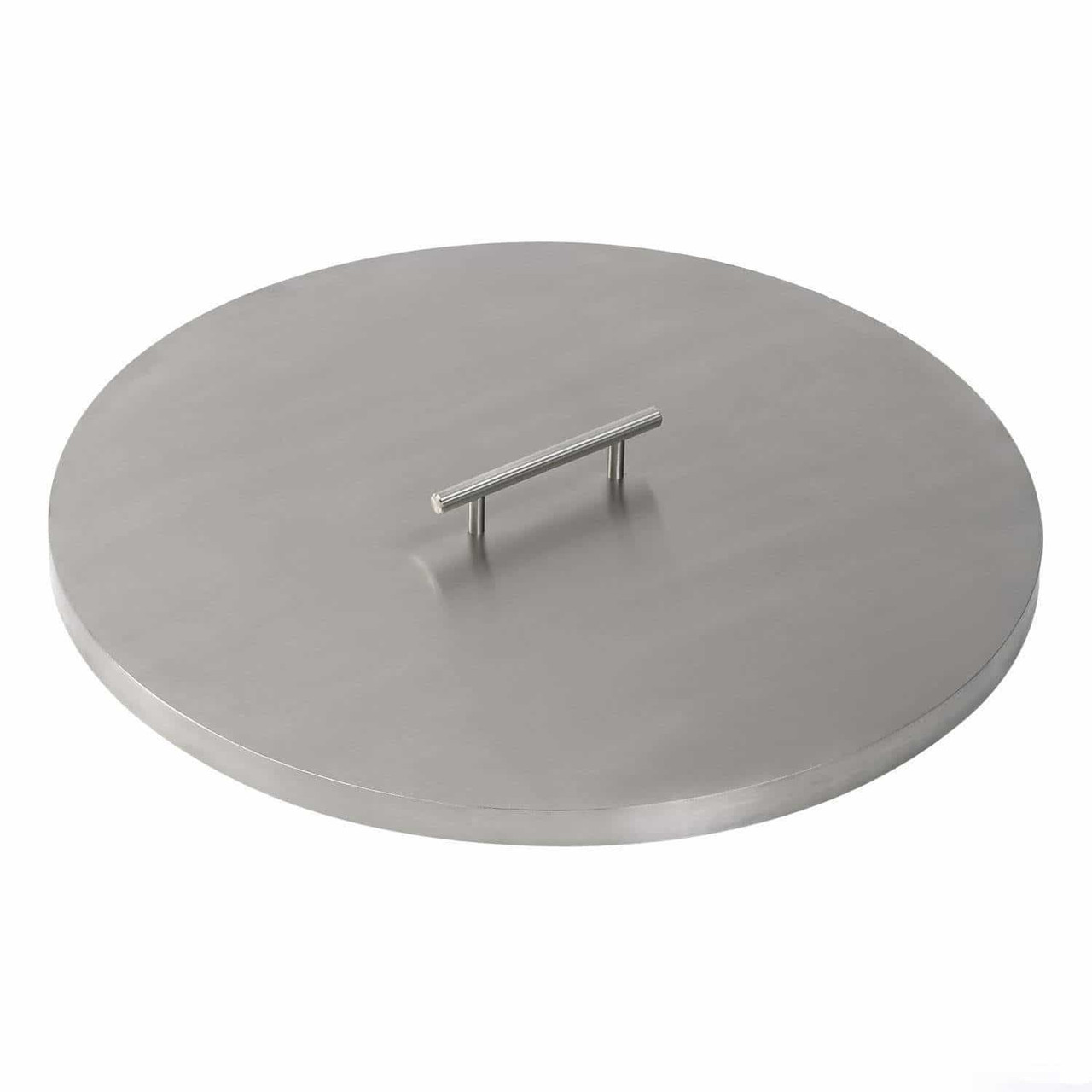 Round Fire Pit Pan Cover - Stainless Steel - AMS Fireplace
