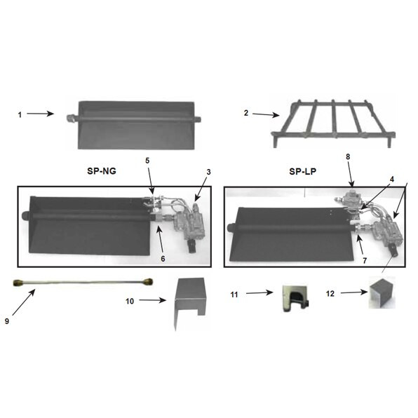 Hearth Kits Sand Pan Burners for Single-Sided Fireplaces 18" Safety ...