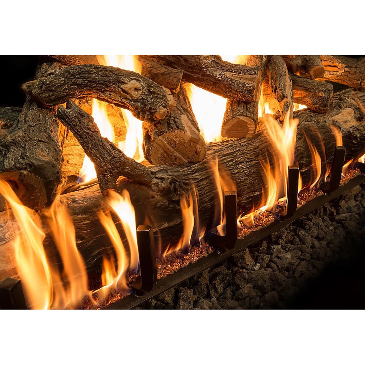 Jumbo Arizona Weathered Oak Vented Front View Gas Log Set | Grand ...