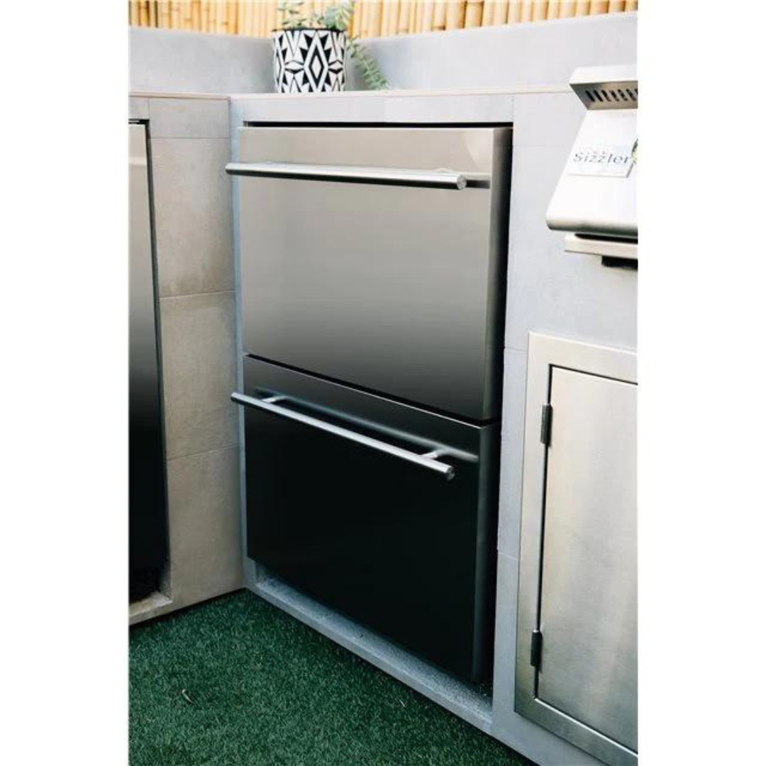 True Flame 24" 5.3c Deluxe Outdoor Rated 2-Drawer Fridge