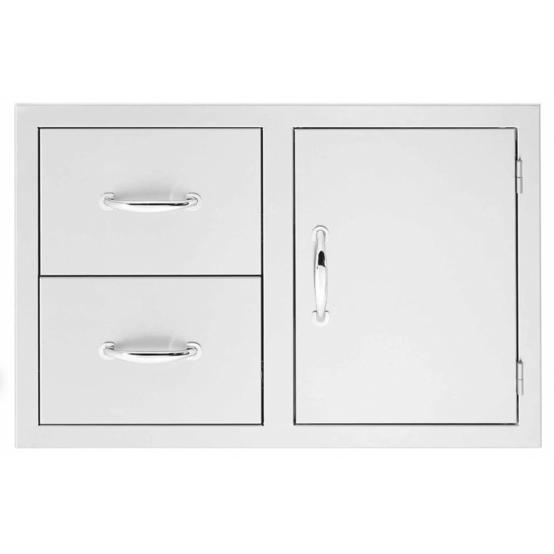 TrueFlame 33" 2-Drawer & Access Door Combo Masonry Frame Return