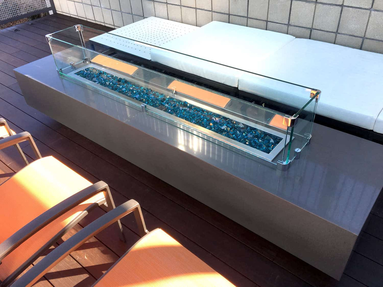 Custom Fire Table - Quartzite Finish - AMS Fireplace