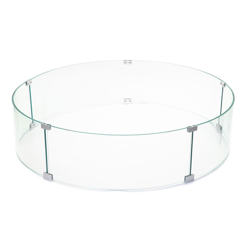 AMS Fire Pit Table Round Glass Wind Guard - 1/4" Thick Glass - Fire ...