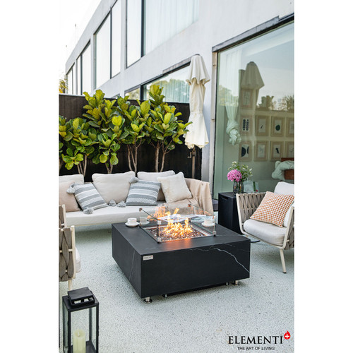 Elementi Plus Sofia Marble Porcelain Fire Table