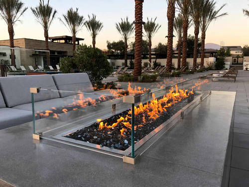 Grant Construction Custom Fire Table - Concrete Finish - AMS Fireplace