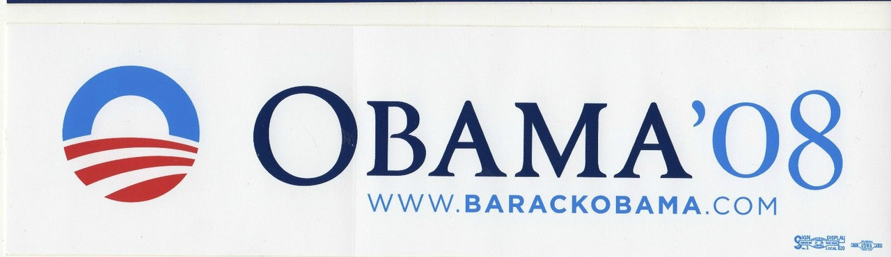 Bumper Sticker - Official White Blue Obama '08 Bumper Sticker - Prime ...
