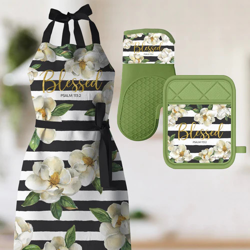 Blessed Magnolia Apron - Prime Heritage Gifts