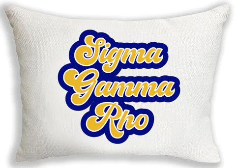 Sigma Gamma Rho Retro Throw Pillow - Prime Heritage Gifts
