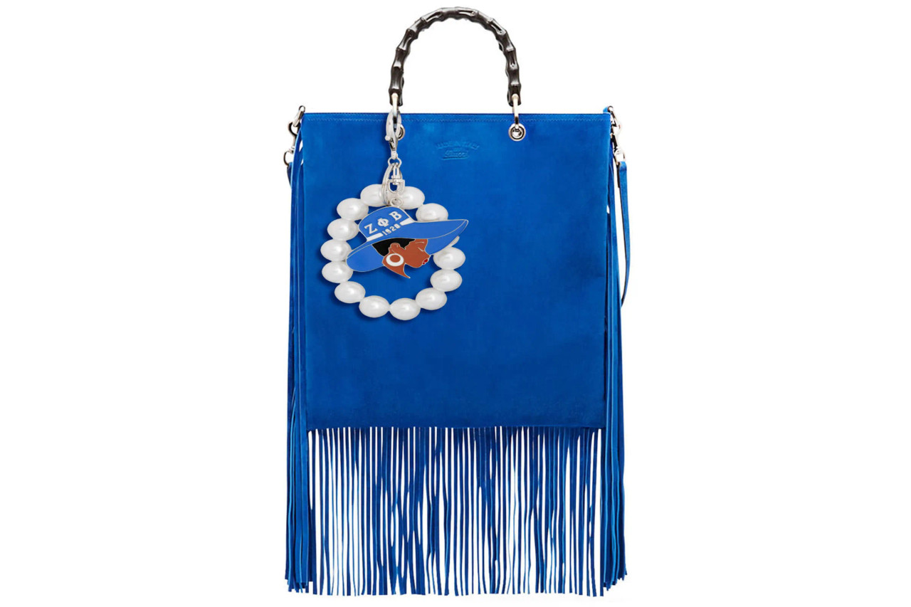 Blue White Hat Pearl Keychain - Prime Heritage Gifts