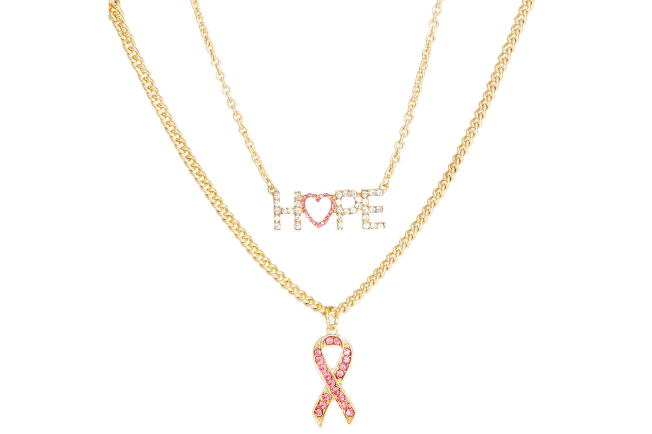 Gold Hope Pink Ribbon Chain - Prime Heritage Gifts